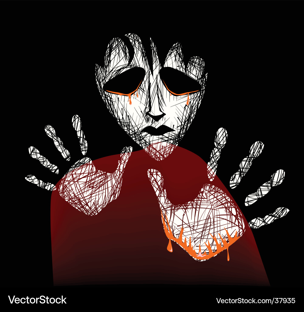 Grotesque Zombie Portrait Royalty Free Vector Image