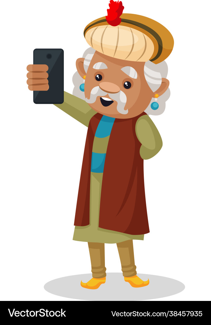 King akbar cartoon character Royalty Free Vector Image