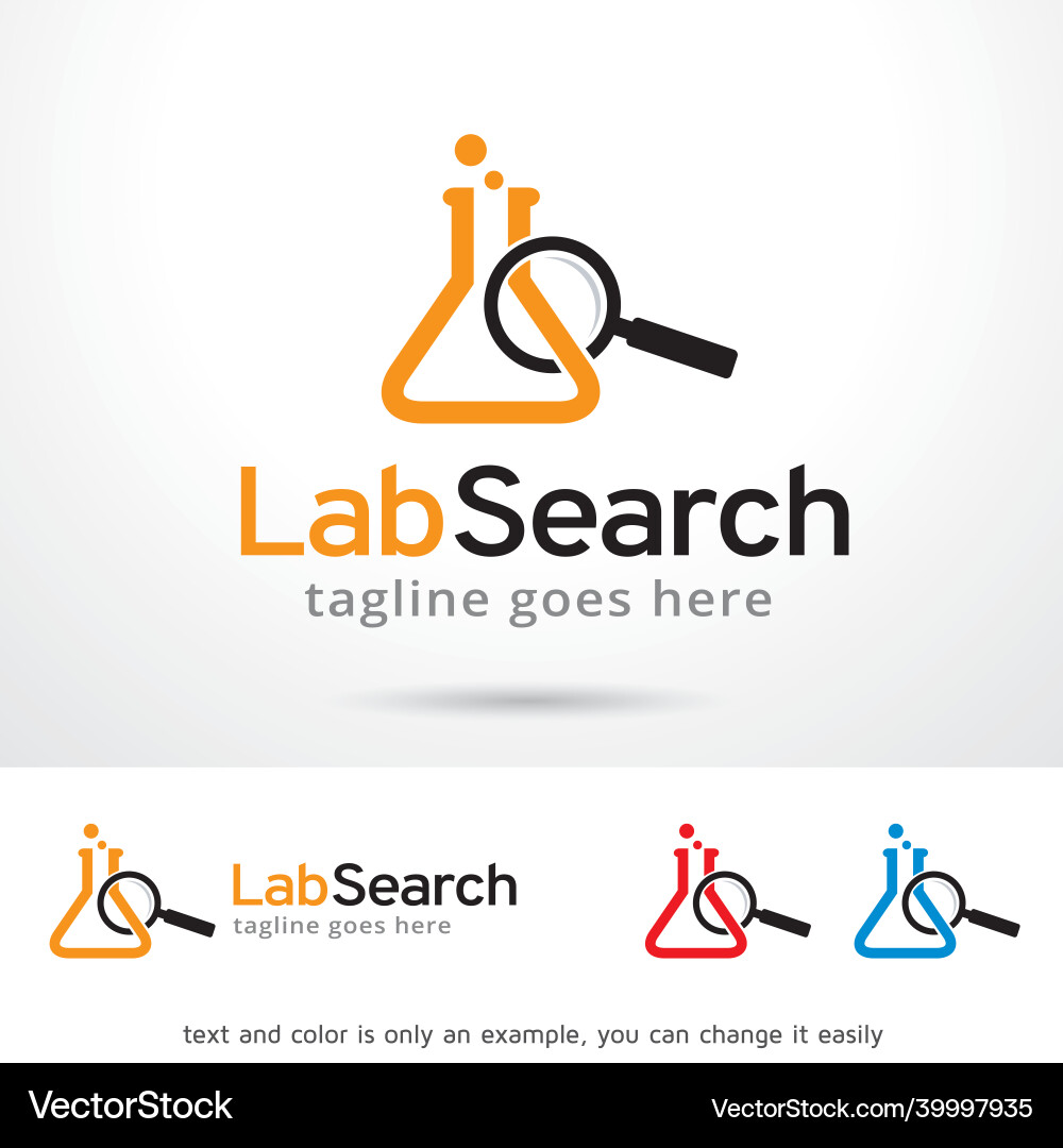 Lab search logo template Royalty Free Vector Image
