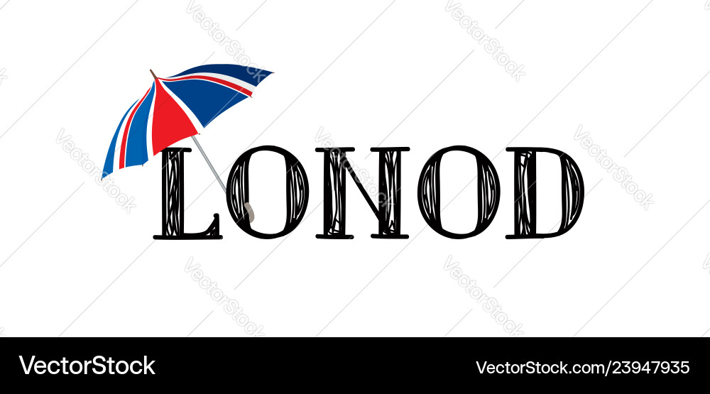London doodle hand drawn lettering text Royalty Free Vector