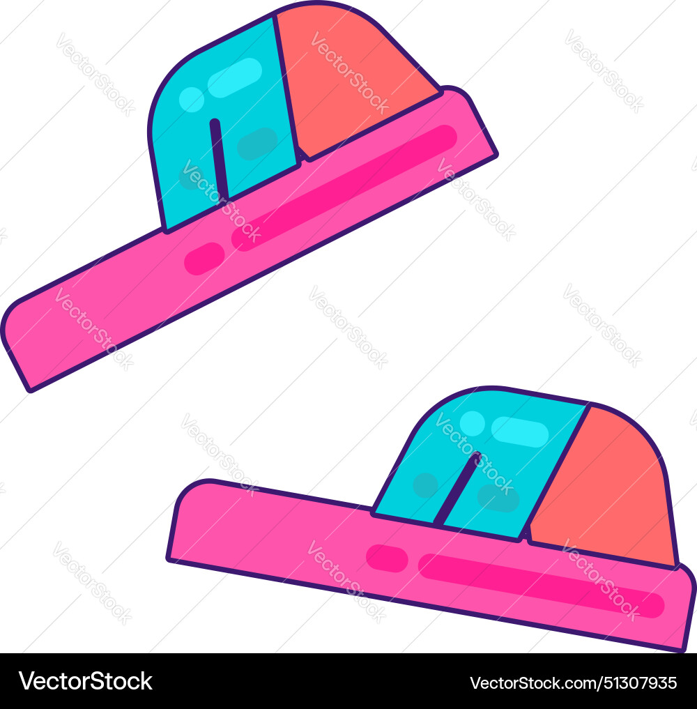Pink women rubber slippers comfortable flipflops Vector Image