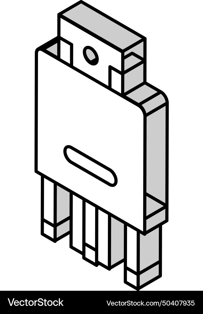 Relay electronic component isometric icon Vector Image
