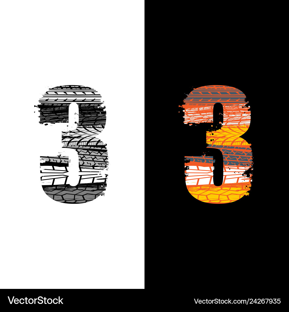 Tire track number 3 Royalty Free Vector Image - VectorStock