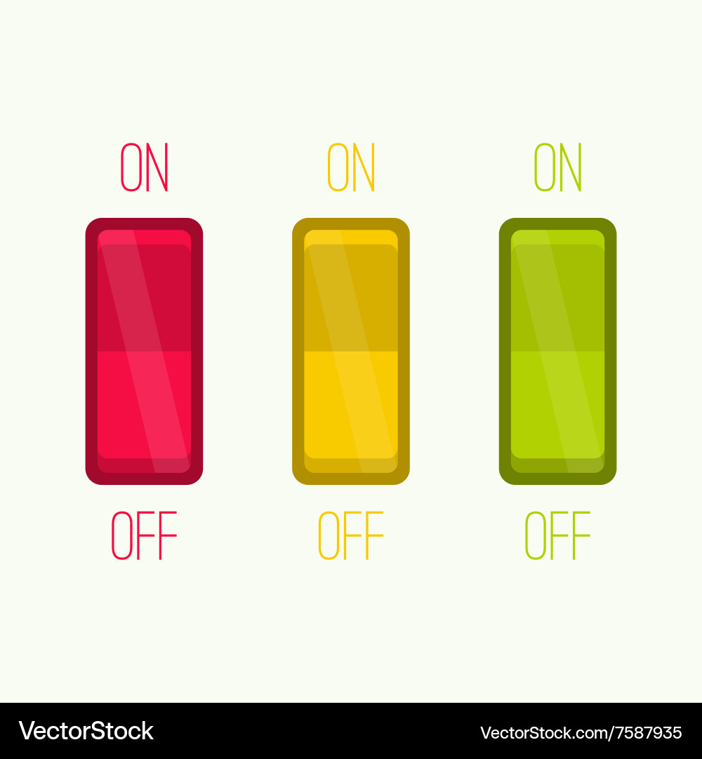Wall switch on off position Royalty Free Vector Image