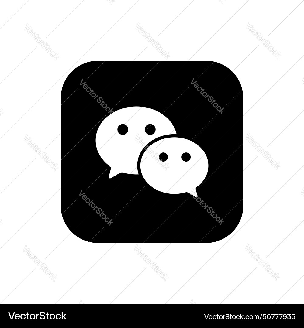 Wechat black logo icon app editable svg Royalty Free Vector