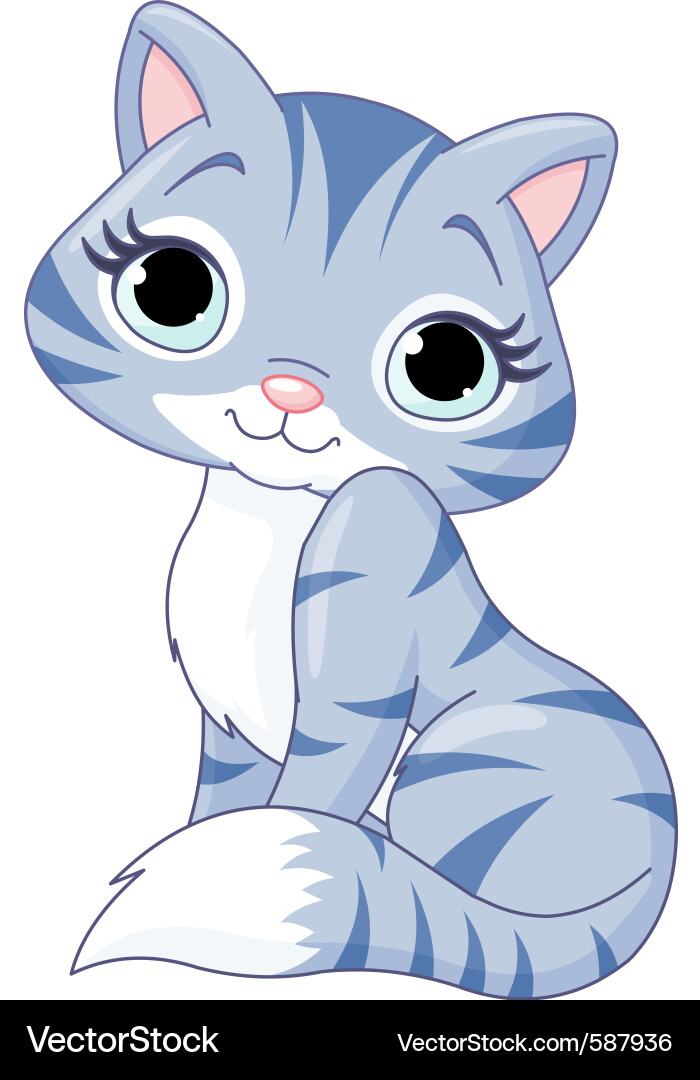 Cute kitten Royalty Free Vector Image - VectorStock