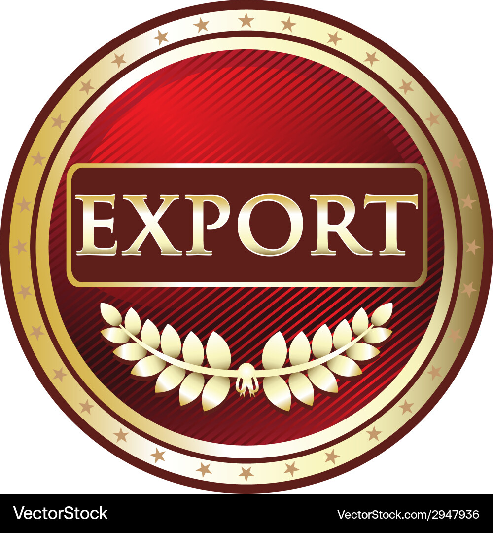 Export red label Royalty Free Vector Image - VectorStock