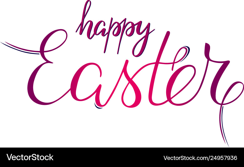 Happy easter handwritten phrase Royalty Free Vector Image