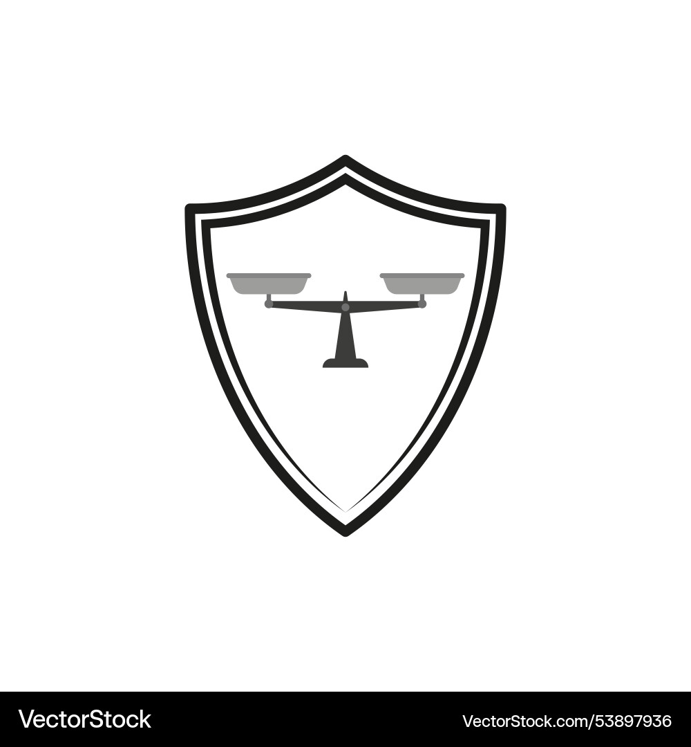 Justice shield icon legal balance emblem scale Vector Image
