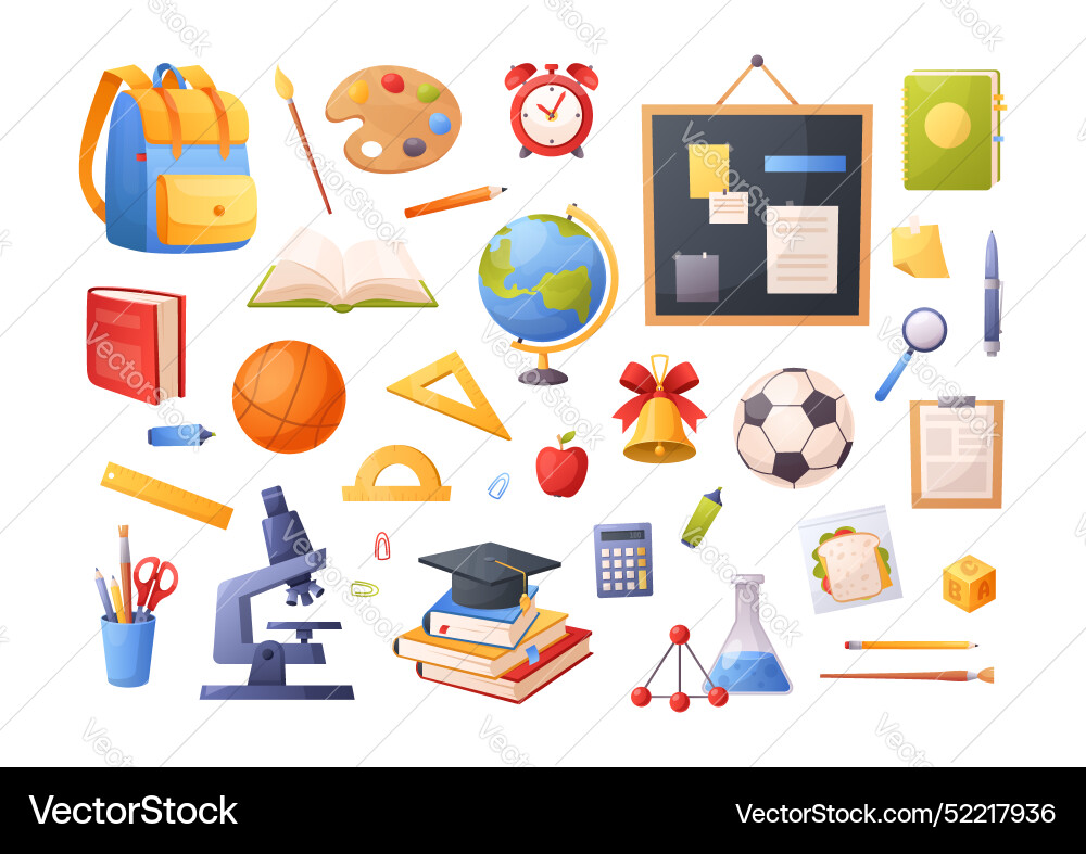School Supplies Collection Royalty Free Vector Image