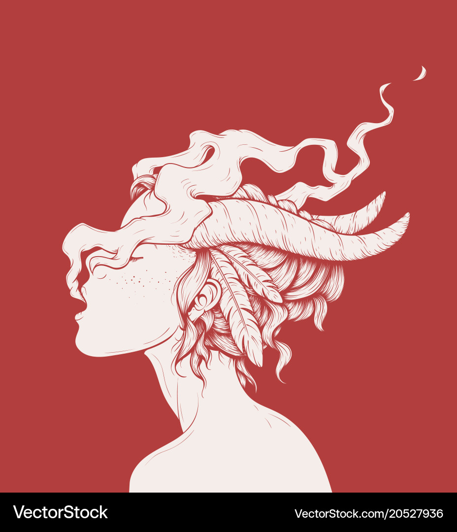 Smoking girl Royalty Free Vector Image - VectorStock
