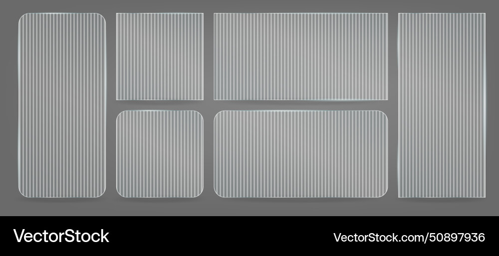 Transparent plastic or plexiglass plates overlay Vector Image