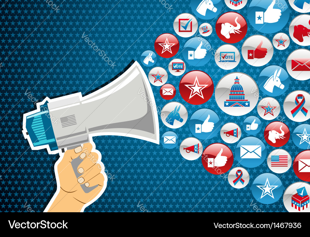 Us elections politics message promotion Royalty Free Vector