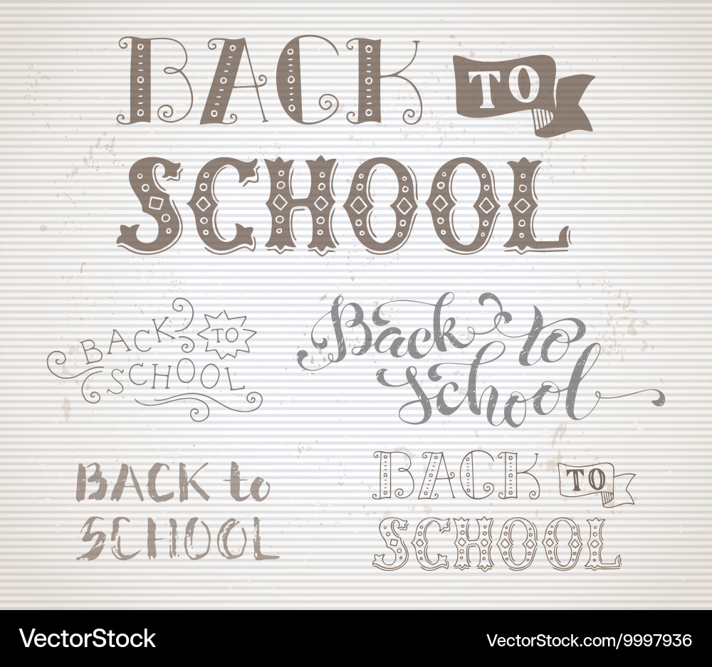 Vintage back to school hand-lettering Royalty Free Vector