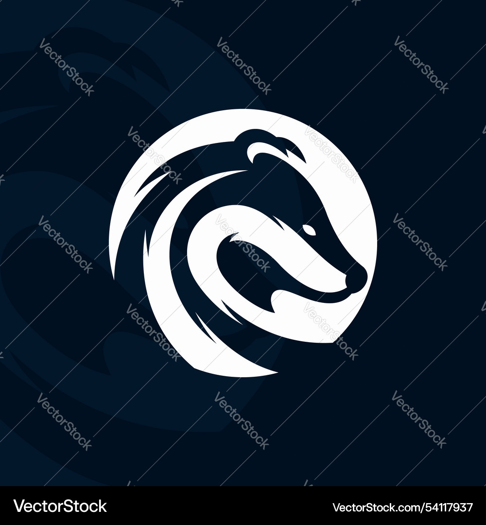 Badger logo on isolated background v23 Royalty Free Vector