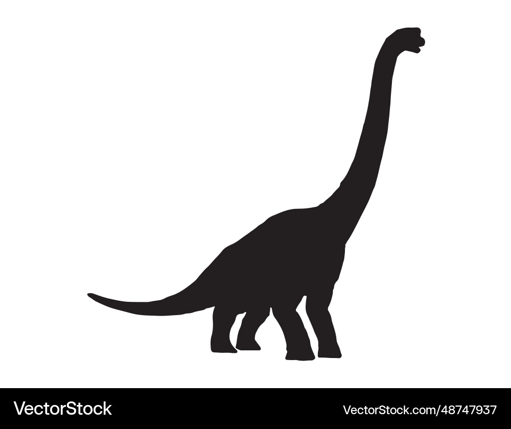 Brachiosaurus silhouette art Royalty Free Vector Image