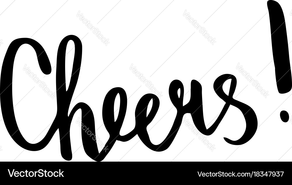 Cheers Celebration Text Royalty Free Vector Image