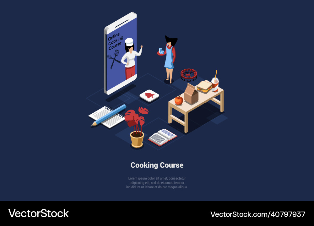 Cooking study courses Royalty Free Vector Image