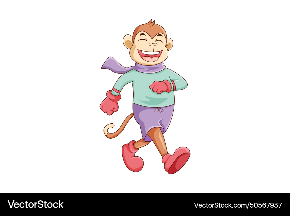 Cute monkey character design Royalty Free Vector Image