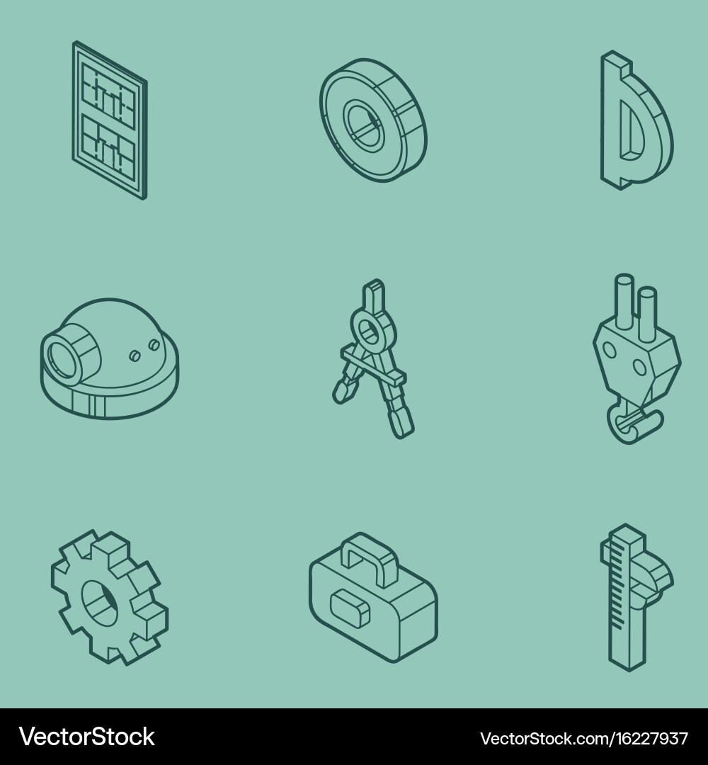 Engineering outline icons Royalty Free Vector Image