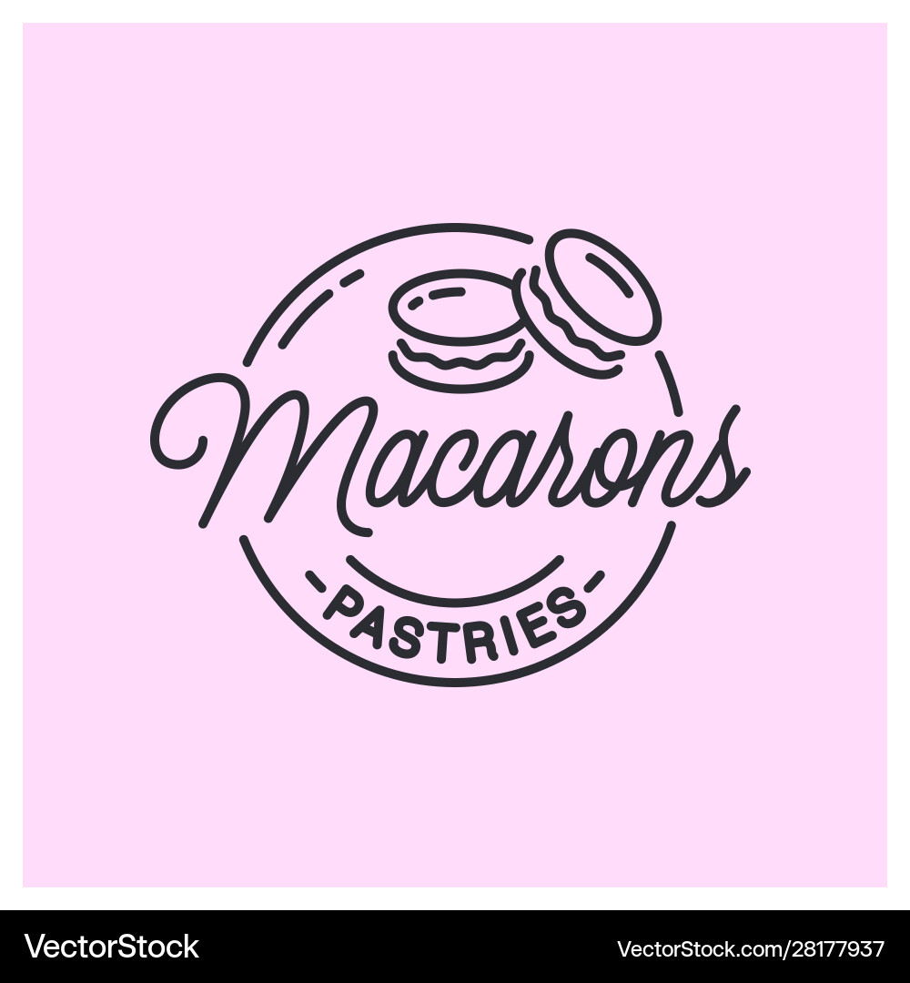 Macarons logo round linear Royalty Free Vector Image