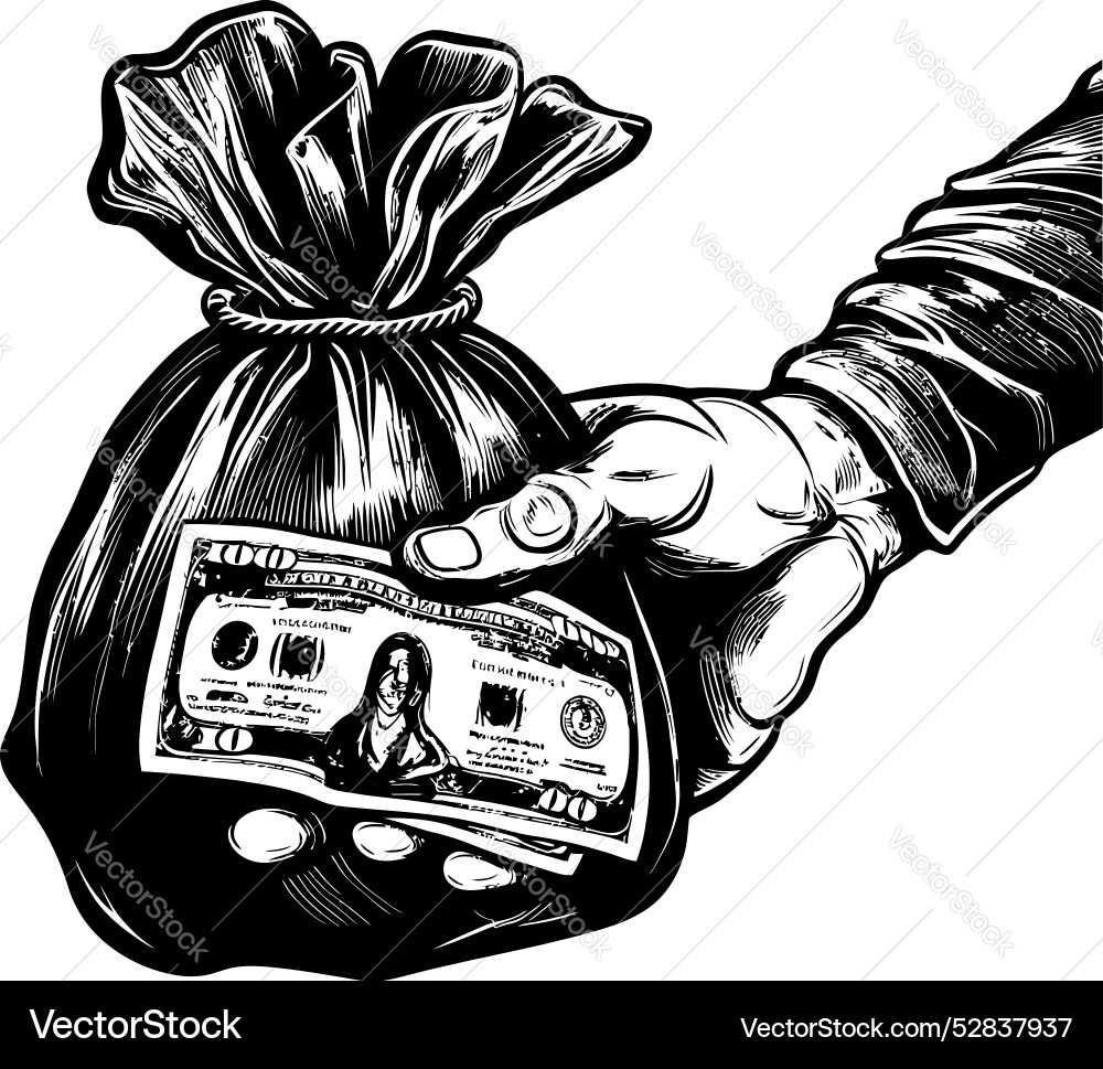 Money hold secure hands with cash logo Royalty Free Vector