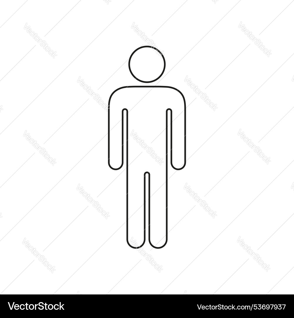 Person icon line human figure outline Royalty Free Vector