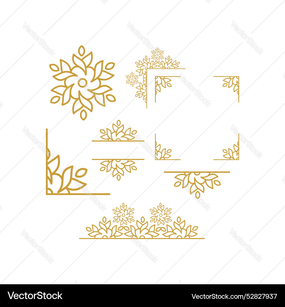 Simple mandala frame gold design Royalty Free Vector Image