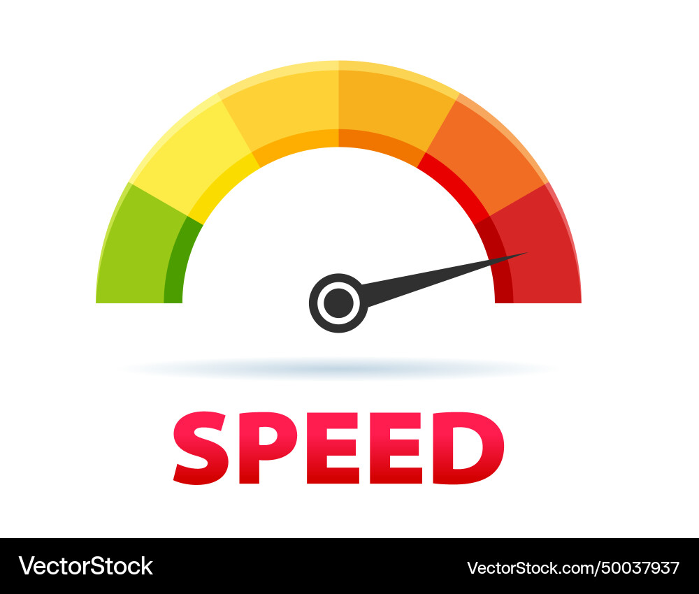 Speedometer icon speed 3d meter with arrow Vector Image