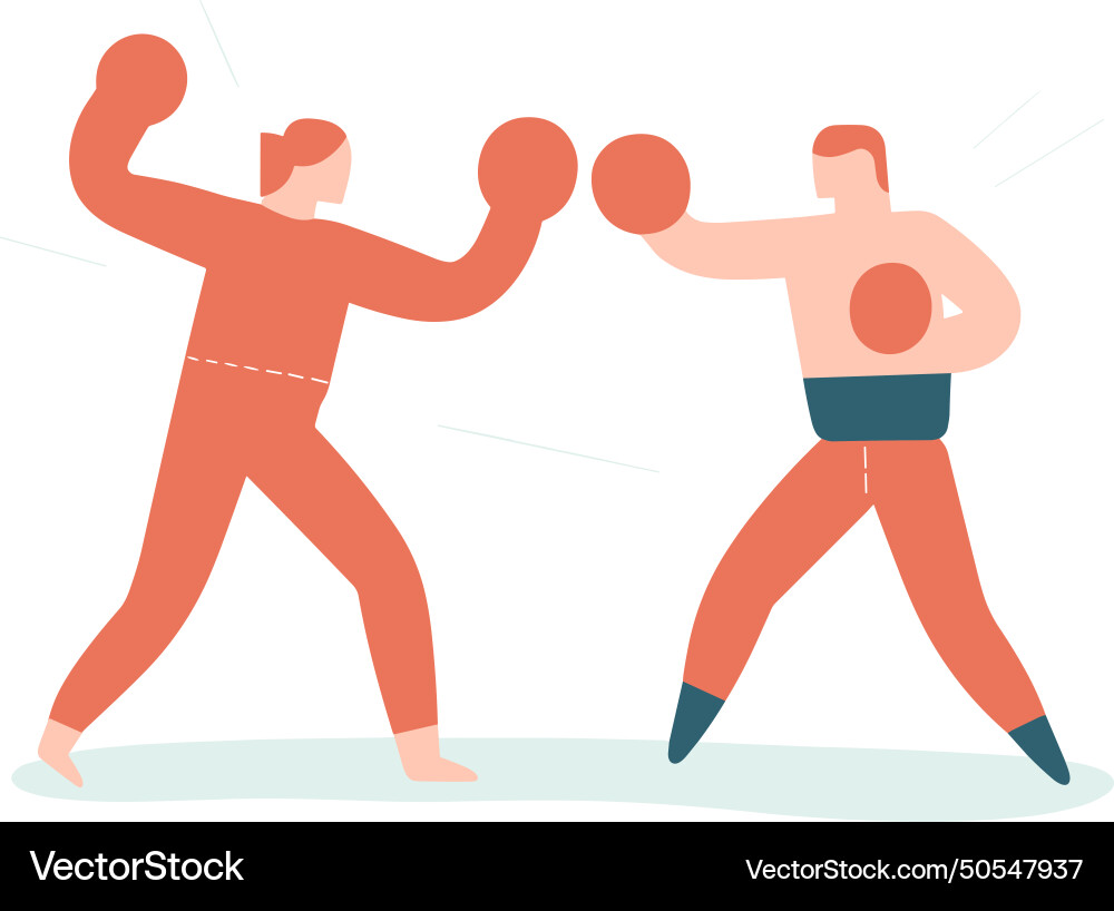 Two men in a boxing match with one wearing red Vector Image
