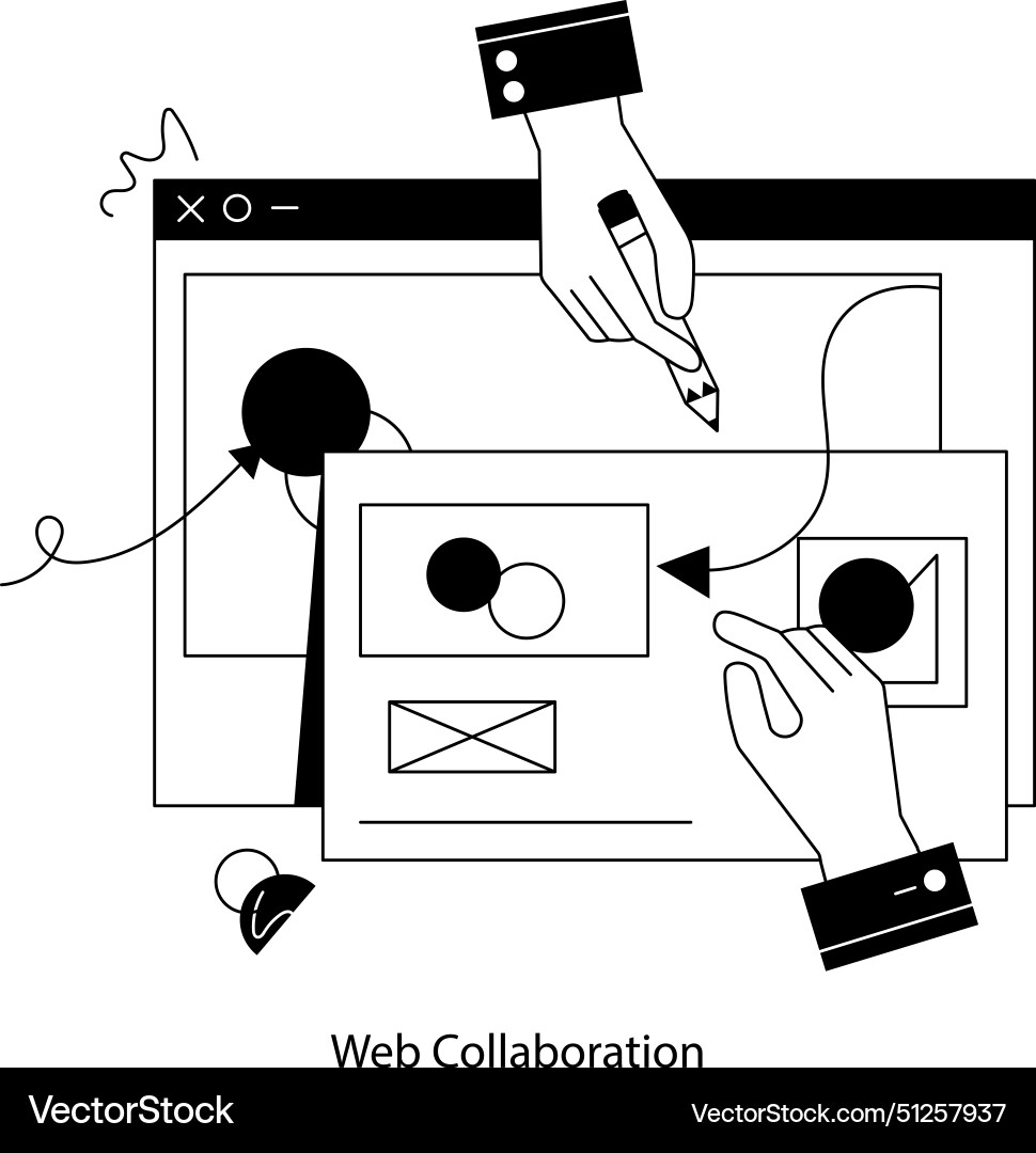 Web collaboration Royalty Free Vector Image - VectorStock