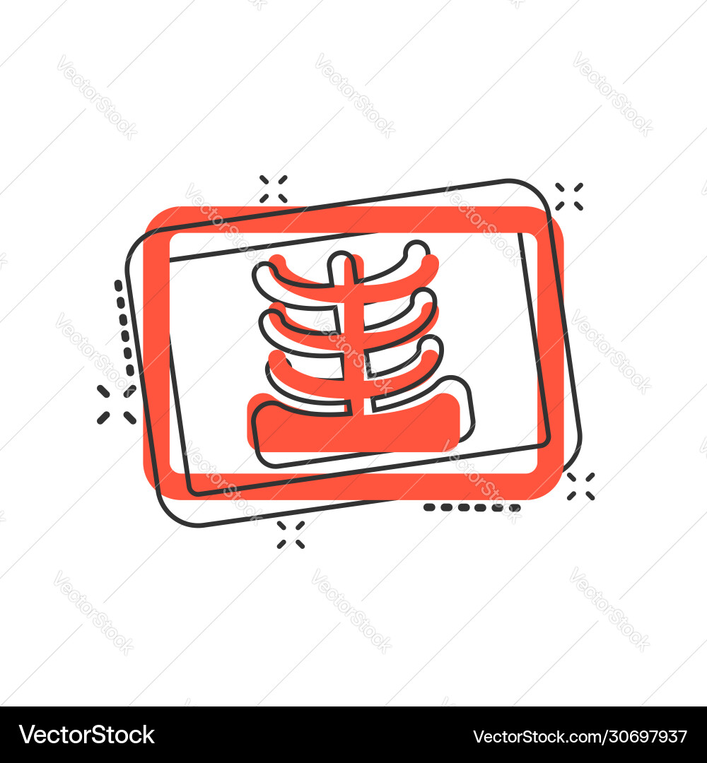 X-ray icon in comic style radiology cartoon Vector Image