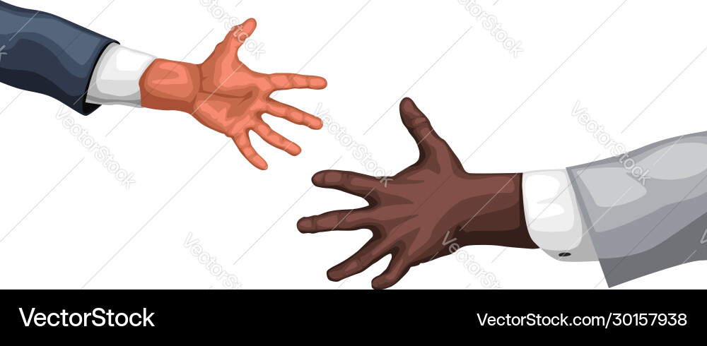 Black and white handshake Royalty Free Vector Image