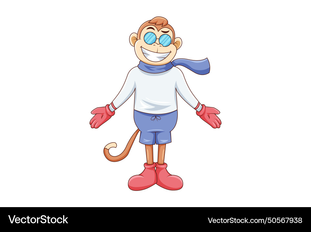 Cute monkey character design Royalty Free Vector Image