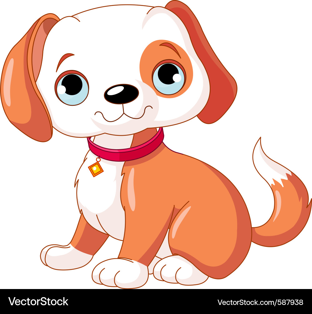 Cute puppy Royalty Free Vector Image - VectorStock