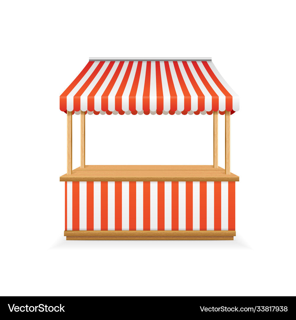 Detailed Empty Market Stall Royalty Free Vector Image