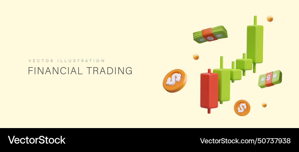 Financial trading interval chart in form Vector Image