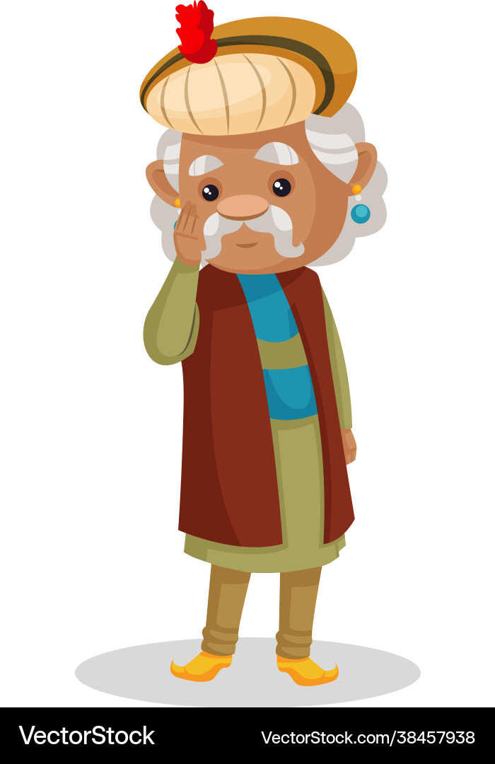 King akbar cartoon character Royalty Free Vector Image