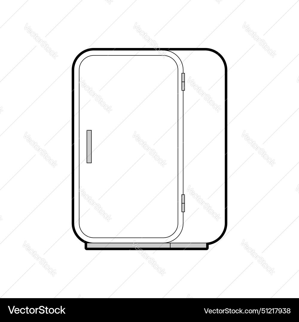 Old fridge isolated refrigerator kitchen unit Vector Image