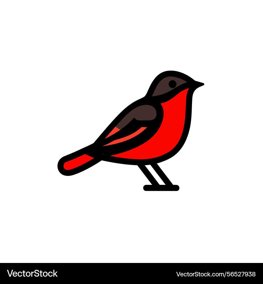 Red Bird Icon - Wildlife Symbol Royalty Free Vector Image