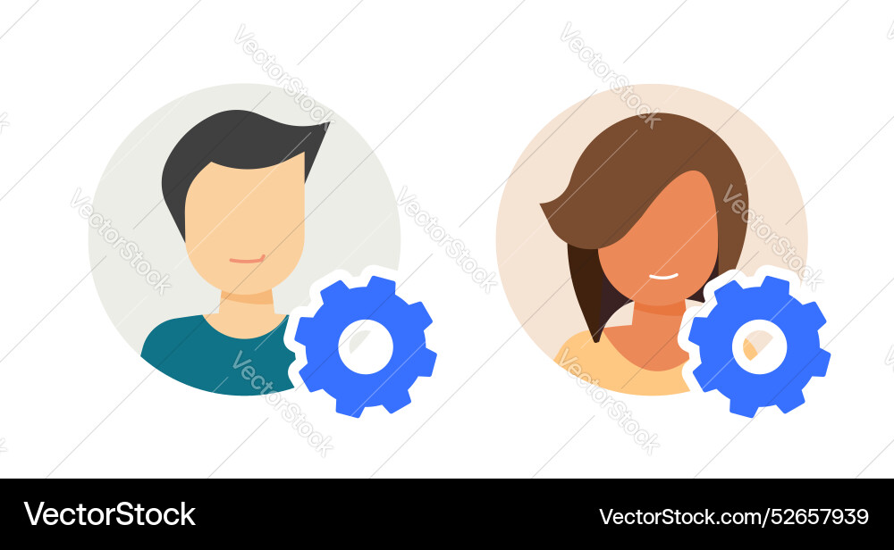 Account admin settings icon flat cartoon graphic Vector Image