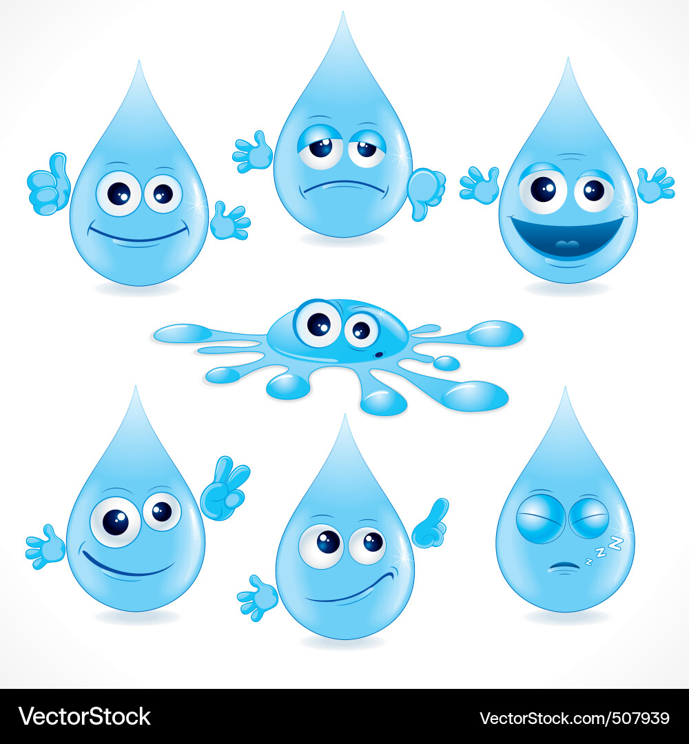 Cartoon drops Royalty Free Vector Image - VectorStock