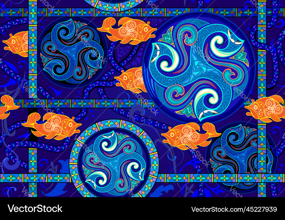 Celtic Fish Ornamental Pattern Royalty Free Vector Image