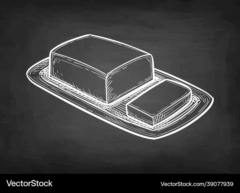 Chalk sketch of butter Royalty Free Vector Image