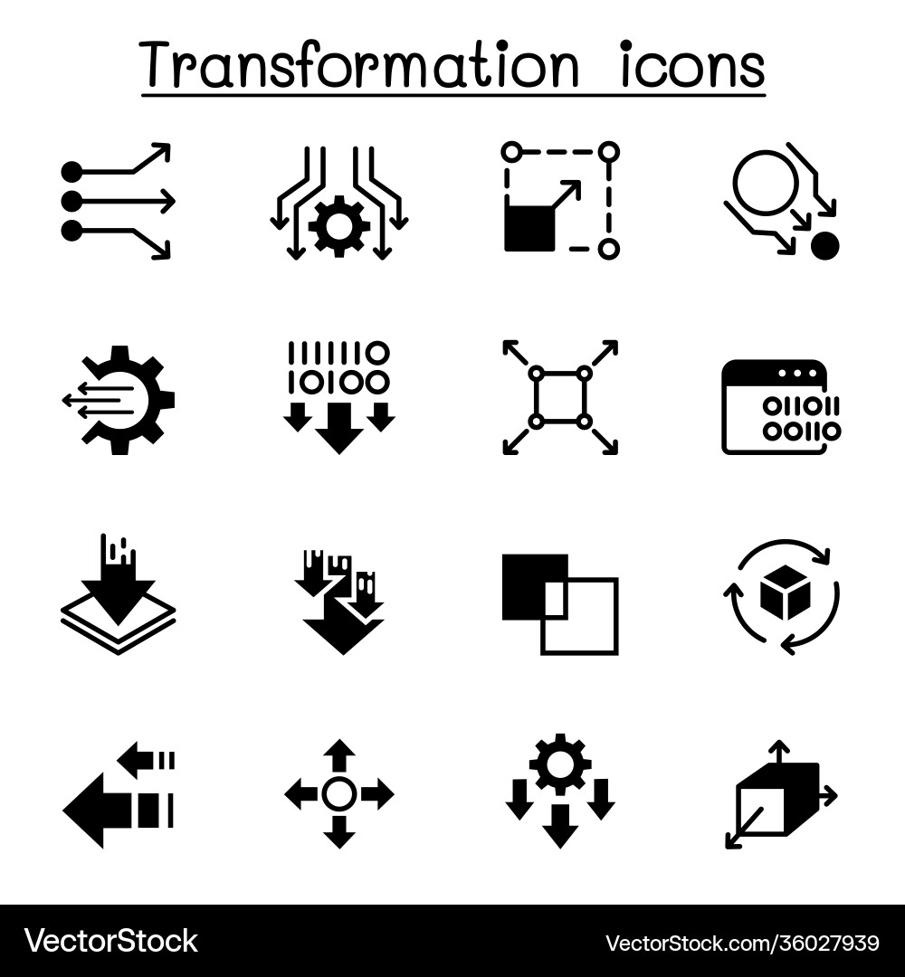 Data transfer transform edit change scale update Vector Image