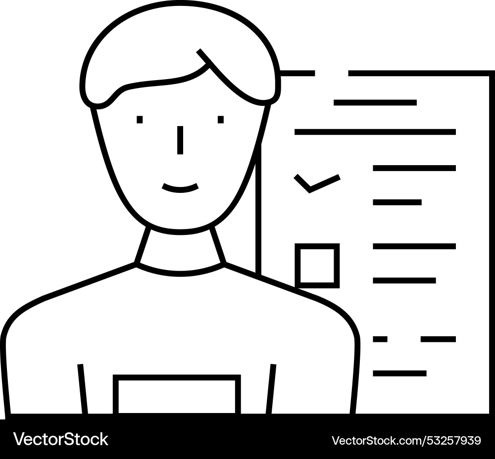 Hql highly qualified lead line icon Royalty Free Vector