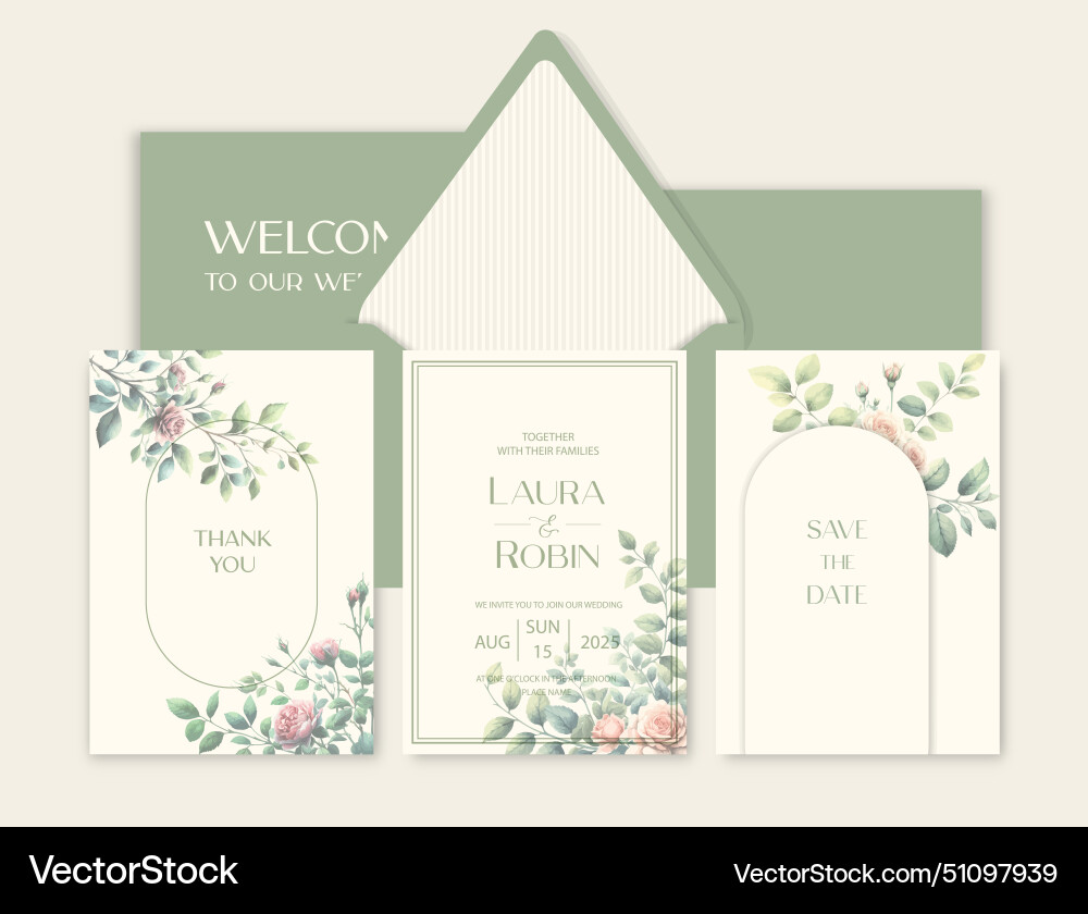 Luxury wedding invitation card background Vector Image