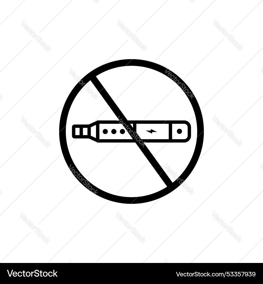 No vaping icon set vape forbidden smoke symbol Vector Image