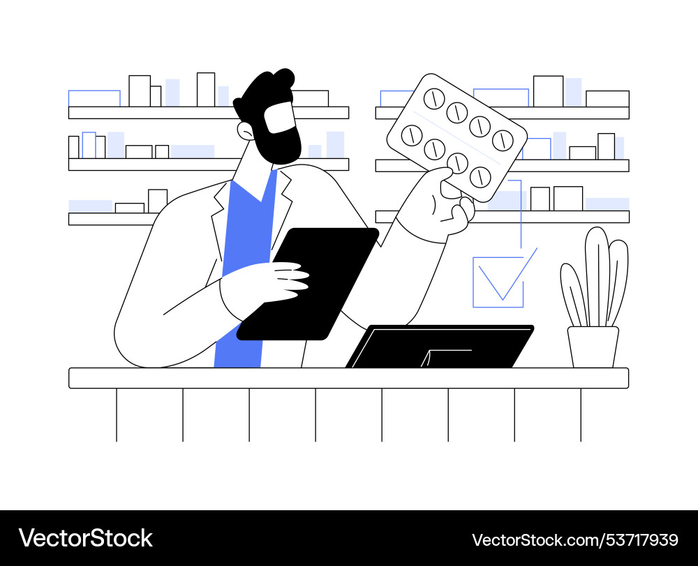 Pharmacy technician isolated cartoon Royalty Free Vector