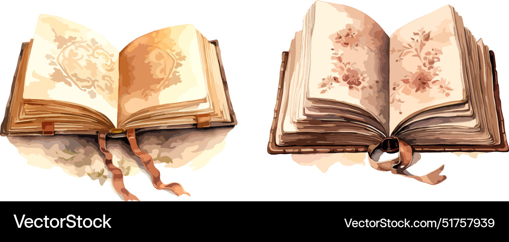 Victorian style books clipart with Royalty Free Vector Image
